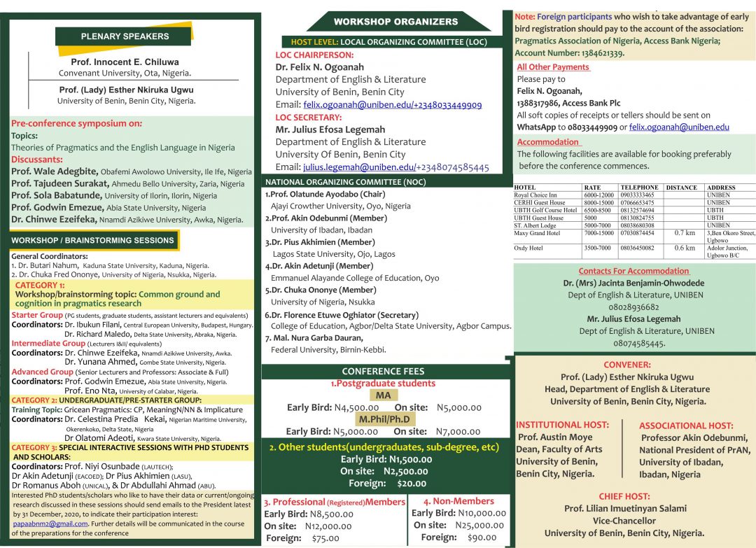 4th International Conference/Workshop – Pragmatics Association of Nigeria